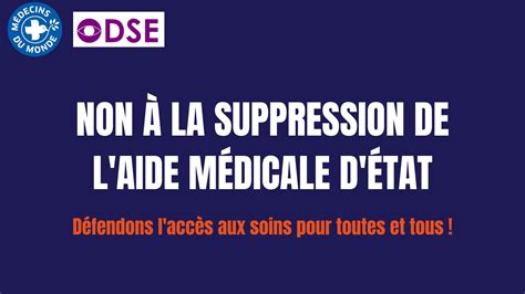 Aide médicale d état menacée L indignation des sociétés savantes et l