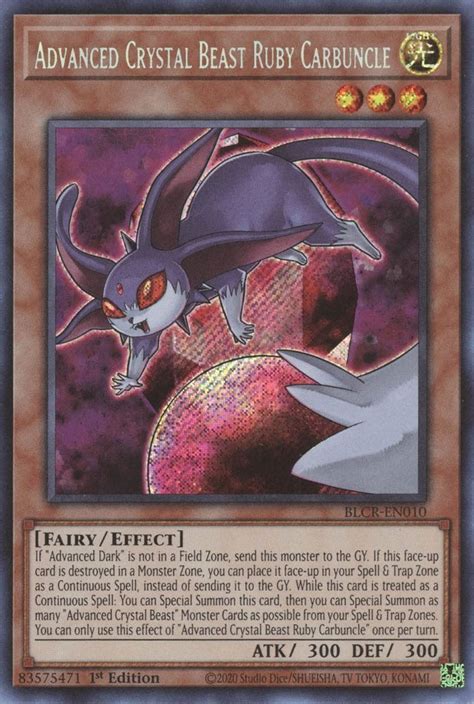 Bestia Cristallo Avanzata Carbuncle Rubino Battles Of Legend Crystal