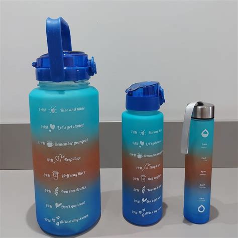 Comprar Kit 3 Garrafas De Água Degradê 2Litros e 900ml e300ml Frase