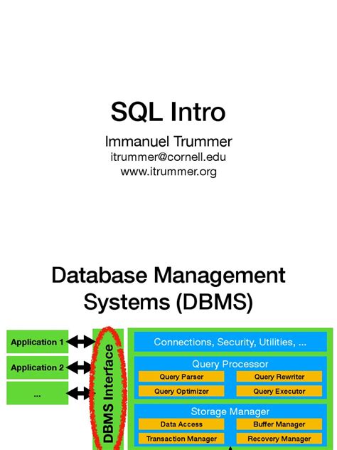 an introduction to structured query language sql data definition manipulation and integrity