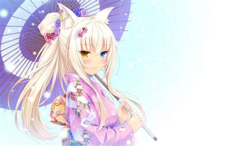 Fondos de pantalla pelo largo Nekomimi Anime Chicas anime niña
