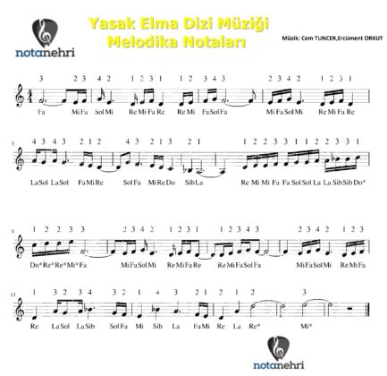 Yasak Elma Dizi Müziği Melodika Notaları Nota Nehri