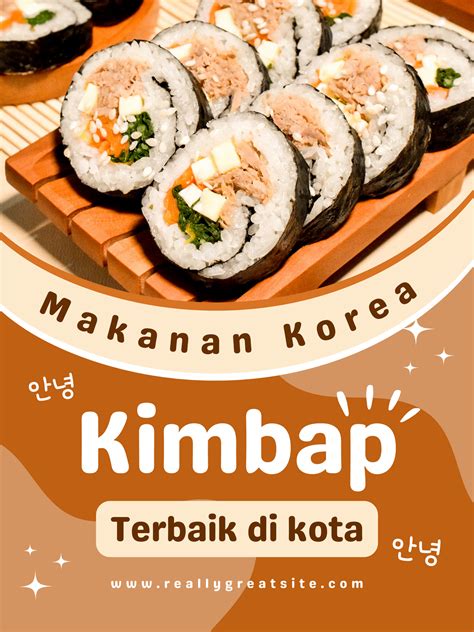 Coklat Ceria Promosi Makanan Korea Kimbap Poster In Makanan