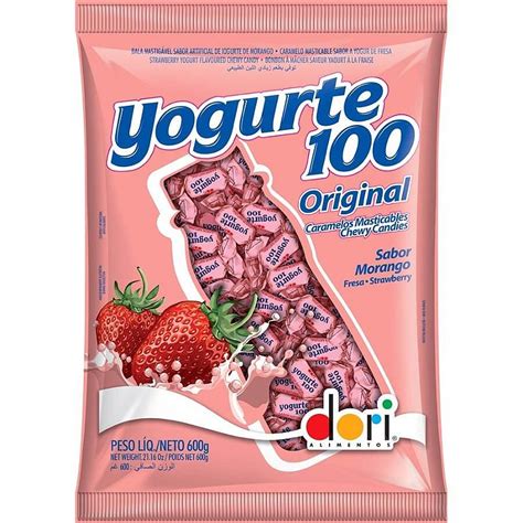 Pacote Bala Mastig Vel Yogurte Sabor Morango G Festas Da