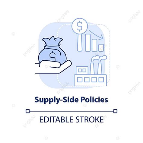 Supply Side Policies Light Blue Concept Icon Efficiency Stroke Cost