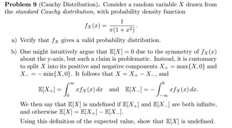 solved problem 9 cauchy distribution consider a random