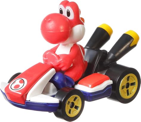 Hot Wheels Mario Kart Yoshi Standard Kart Veh Culo De Juguete Para