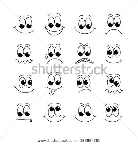 Cartoon Face Emotion Set Various Facial Stock Vector Royalty Free