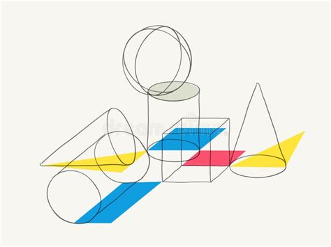 Compositions De Formes Solides Filaires Et De Figures Géométriques De