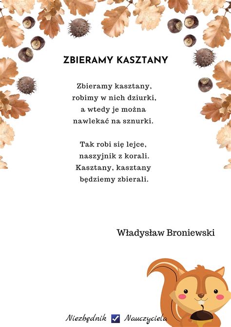 JESIENNE WIERSZOWANKI wiewióreczki Hanki