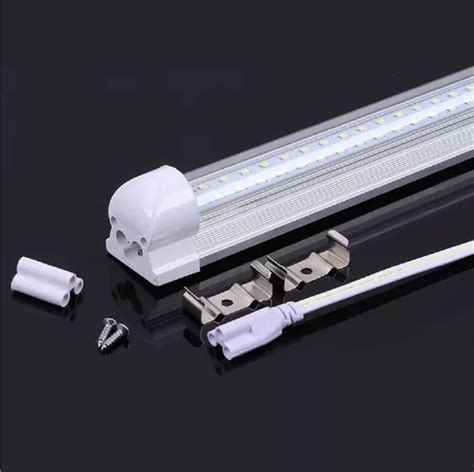10 Pz Lamparas Tubo Barra Doble Led T8 Canaleta Aluminio 25w 1 425 En