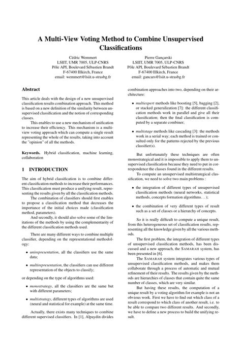 pdf a multi view voting method to combine unsupervised classifications