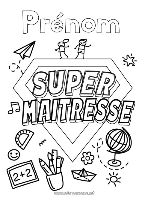 Coloriage n2272 Héros Maîtresse Maître Badge super