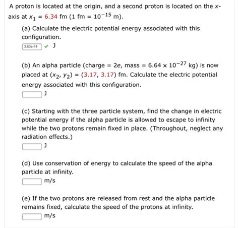 Solved A Proton Is Located At The Origin And A Second Chegg