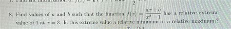 solved find values of a and b ﻿such that the function