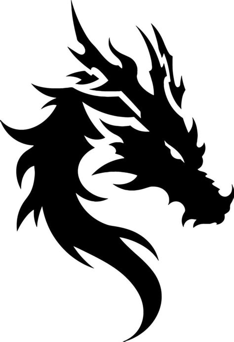 Dragon Head Silhouette 46902370 Vector Art At Vecteezy
