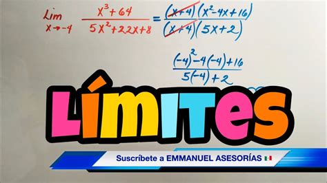 L Mites Algebraicos Por Factorizaci N Paso A Paso Youtube