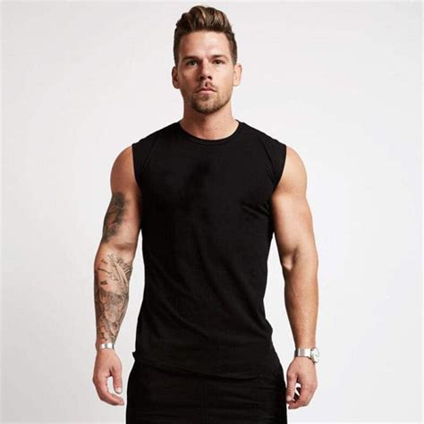 Camiseta Ajustada sin Mangas de compresión para Hombres Fitness