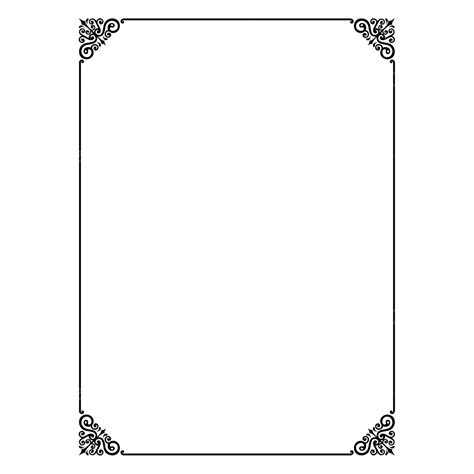 Rectángulo Negro Línea De Borde Gran Esquina De Adorno PNG Borde Del
