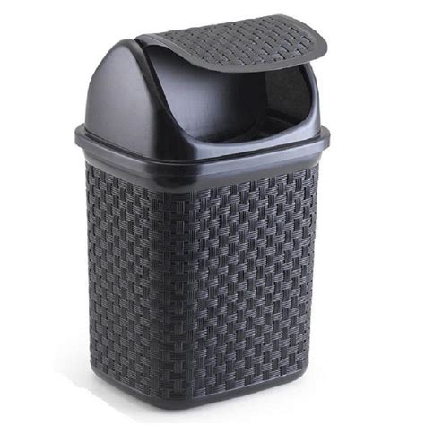 Lixeira Rattan De Pia Banheiro Cozinha Basculante 4 5L Preto No Shoptime