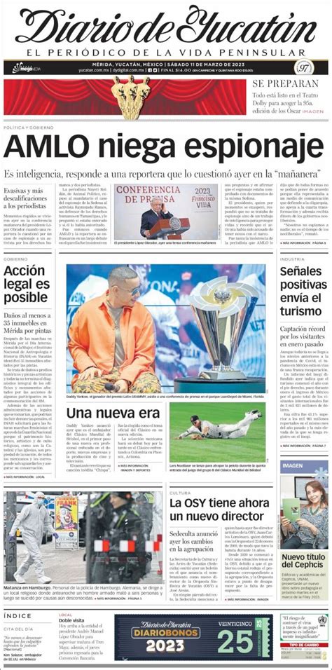 Periódico Diario de Yucatán México Periódicos de México Edición de