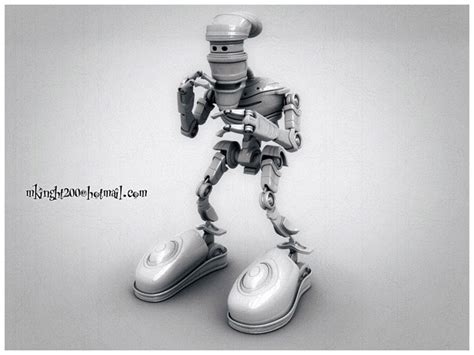 A Robot Is Standing On One Foot And Holding A Computer Mouse In His