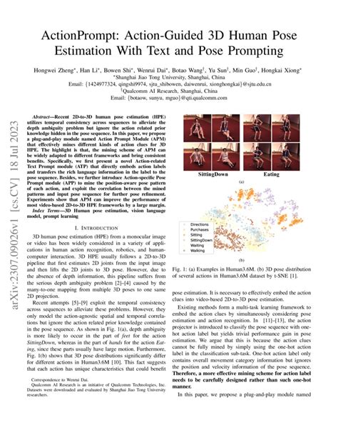 actionprompt action guided 3d human pose estimation with text and pose prompting deepai