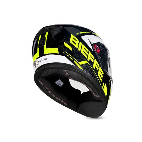 Capacete Bieffe B 12 Naked Preto E Amarelo SBS Motos