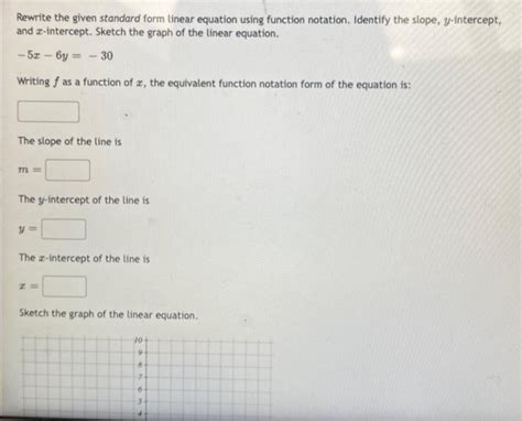 solved rewrite the given standard form linear equation using