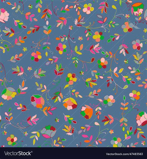 Hand Drawn Floral Abstract Seamless Pattern Vector Image