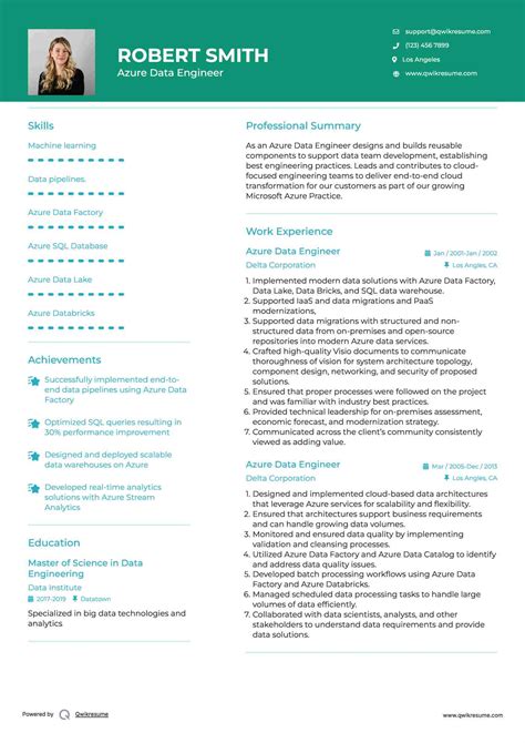 Azure Data Engineer Resume Samples Qwikresume