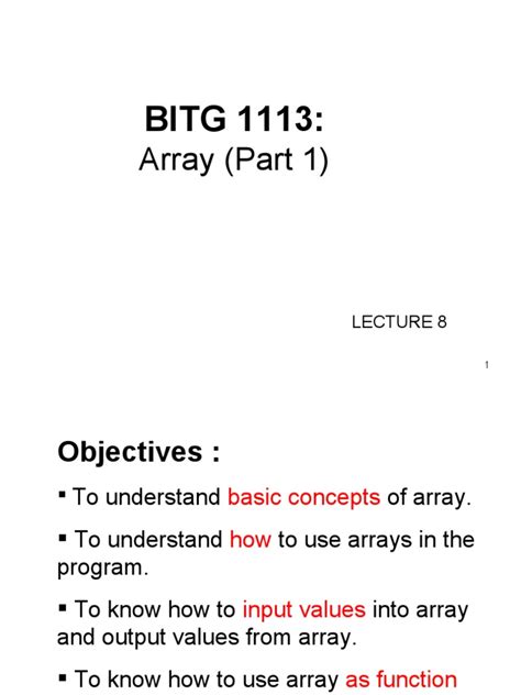bitg 1113 array part 1 pdf array data type array data structure
