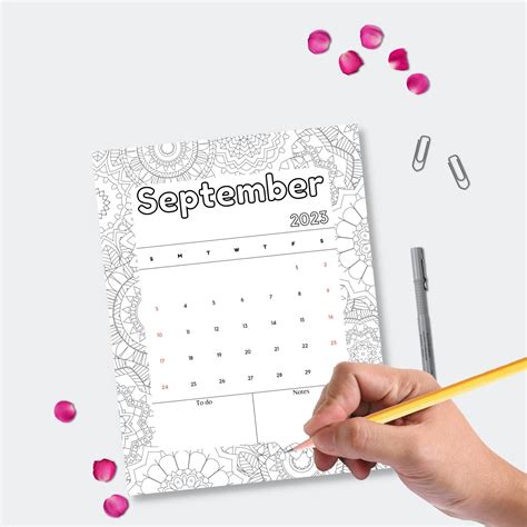 Calendario para colorear 2023 Calendario de 12 meses Etsy España