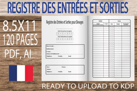 Registre Des Entrées Et Sorties KDP Graphic by Little Learners Oasis