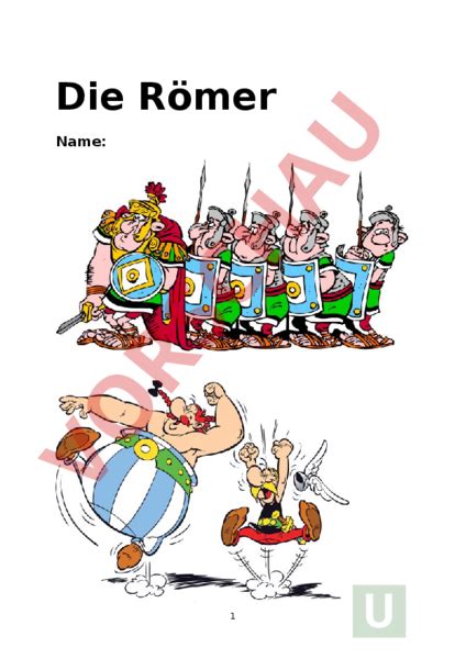 Arbeitsblatt Römer Dokument für Broschüre Geschichte Altertum