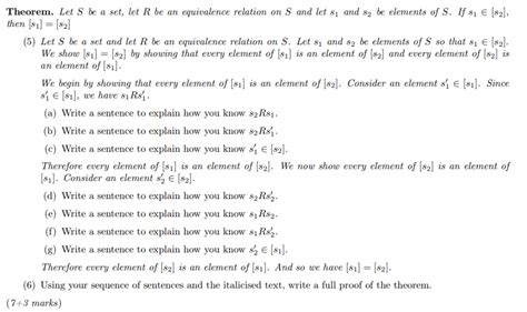 solved theorem let s be a set let r be an equivalence