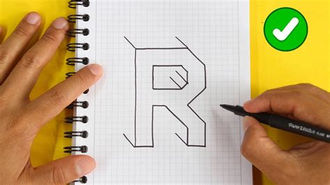 Dibujos 3D Como Dibujar LETRA En 3D Letra R How To Draw 3D