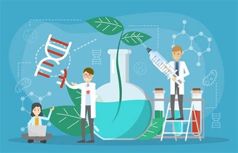 Premium Vector Genetic Engineering Concept GMO Food Biology And