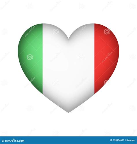 Italy Flag Heart Vector Design Illustration Stock Vector Illustration