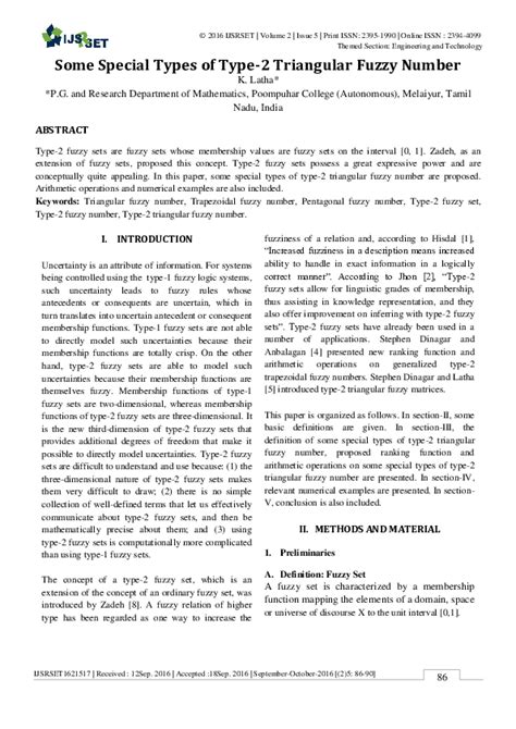 pdf some special types of type 2 triangular fuzzy number international journal of scientific