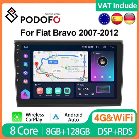 Podofo G Carplay Android Radio For Fiat Bravo Car Multimedia