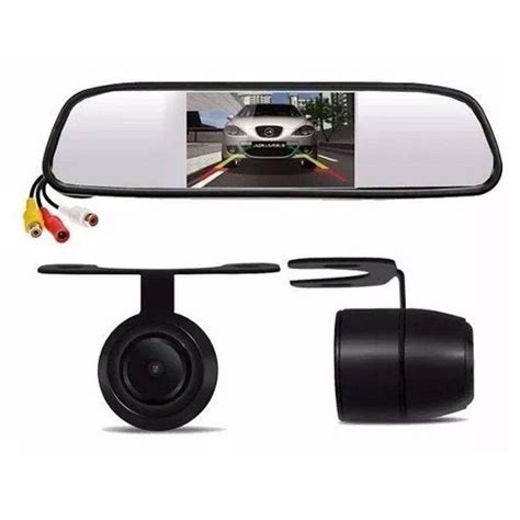 Kit Espelho Retrovisor Monitor Camera Re Tela Lcd 4 3 Cinoy Extra