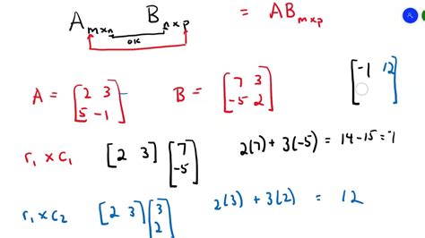 2x2 by 2x1 matrix multiplication youtube 9eb
