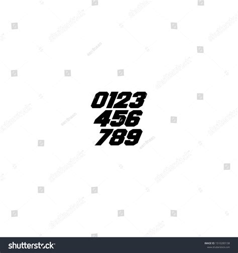 Number Fonts Displaying Numbers Design White Stock Vector Royalty Free