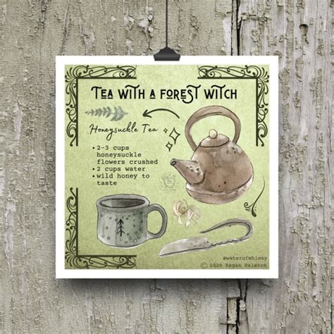 Tea With A Swamp Witch Witchy Wall Art Etsy