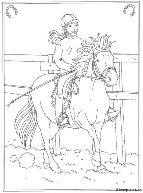 Kleurplaat Kleurplaten Manege Paard Paarden Paardrijden Tekening