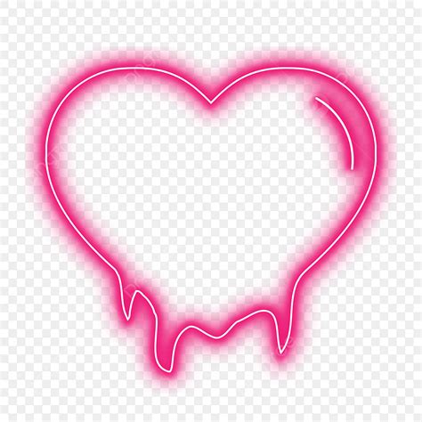 Coraz N Formado Por Silueta Rosa Con Efecto Ne N Png Dibujos Pasi N
