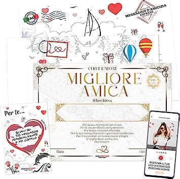 Certificato Idea Regalo Migliore Amica Pergamena Originale Regalo