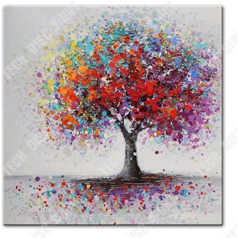TD Abstrait arbre paysage peinture à l huile coloré Pop Art toile