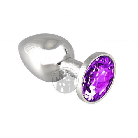 Analplug Klein Mit Kristall Lila Metall Glas Plugs Analplugs